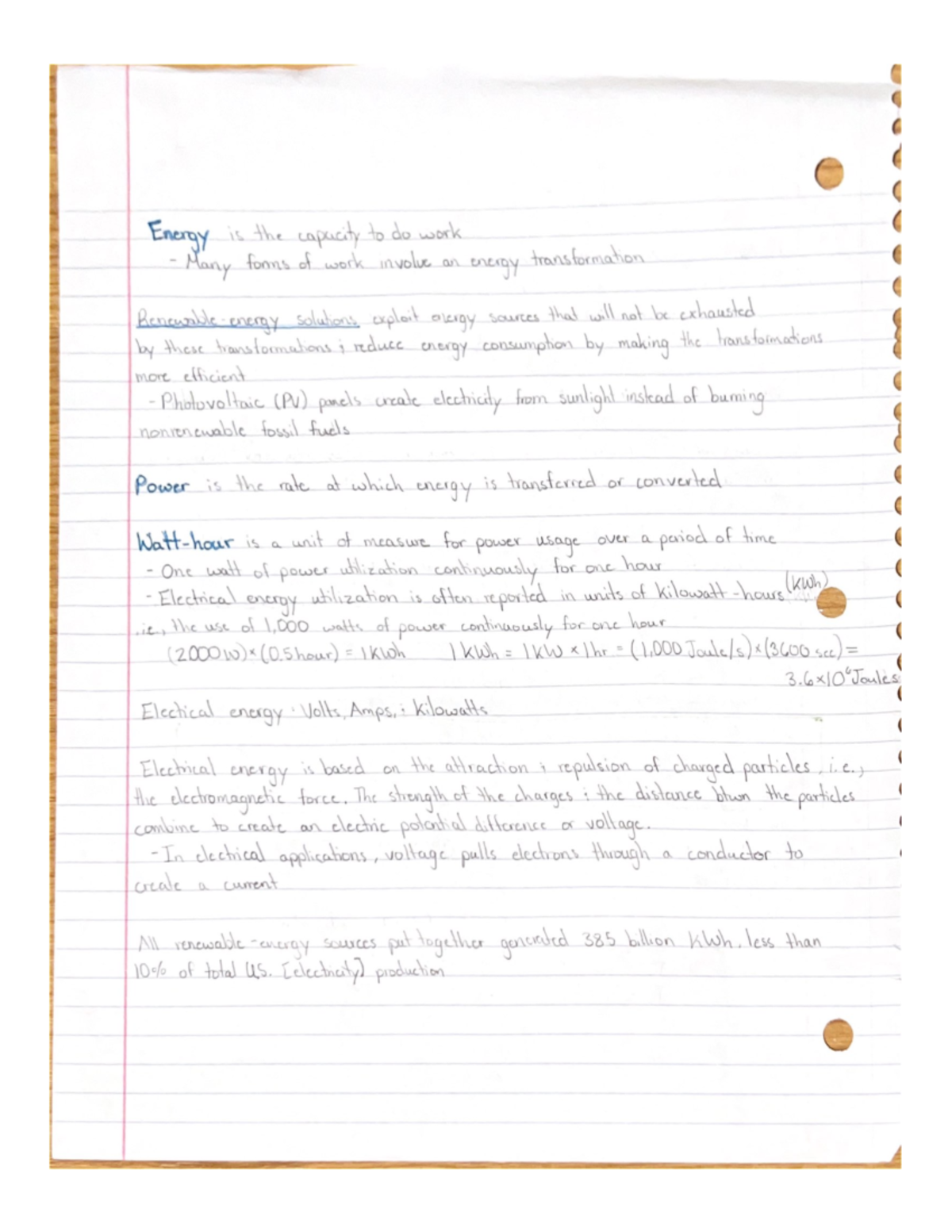Sustainable Energy Systems Notes - Energy is the capacity to do work ...