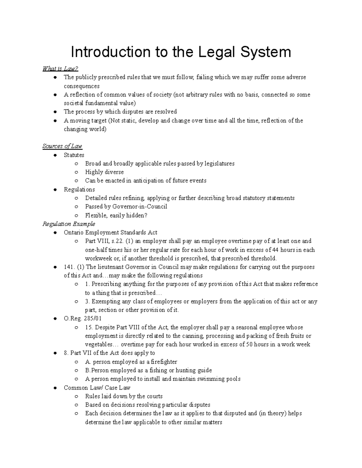 Law 2101 Final Study Introduction To The Legal System What Is Law