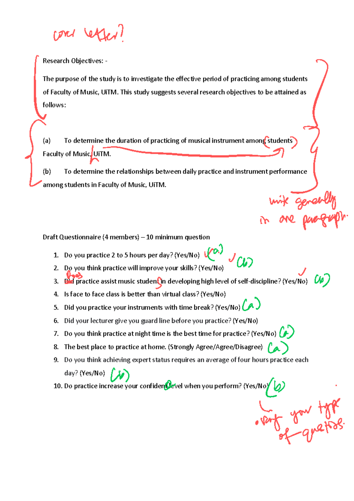 Edited - Draft Questionnaire - ZĞƐĞĂƌĐŚ KďũĞĐƚŝǀĞƐ͗ Ͳ - Studocu