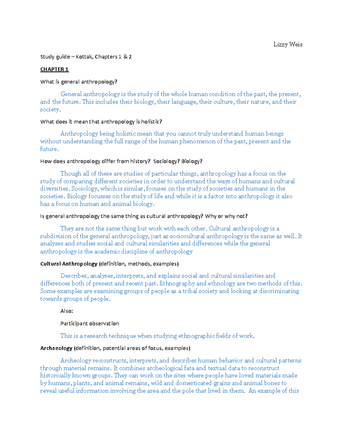 Study Guide 1-1-2 Anthro - Warning: TT: undefined function: 32 Warning: TT: undefined function ...