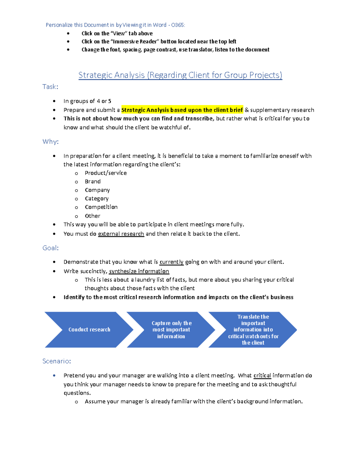 Assignment Strategic Analysis - Personalize this Document in by Viewing ...