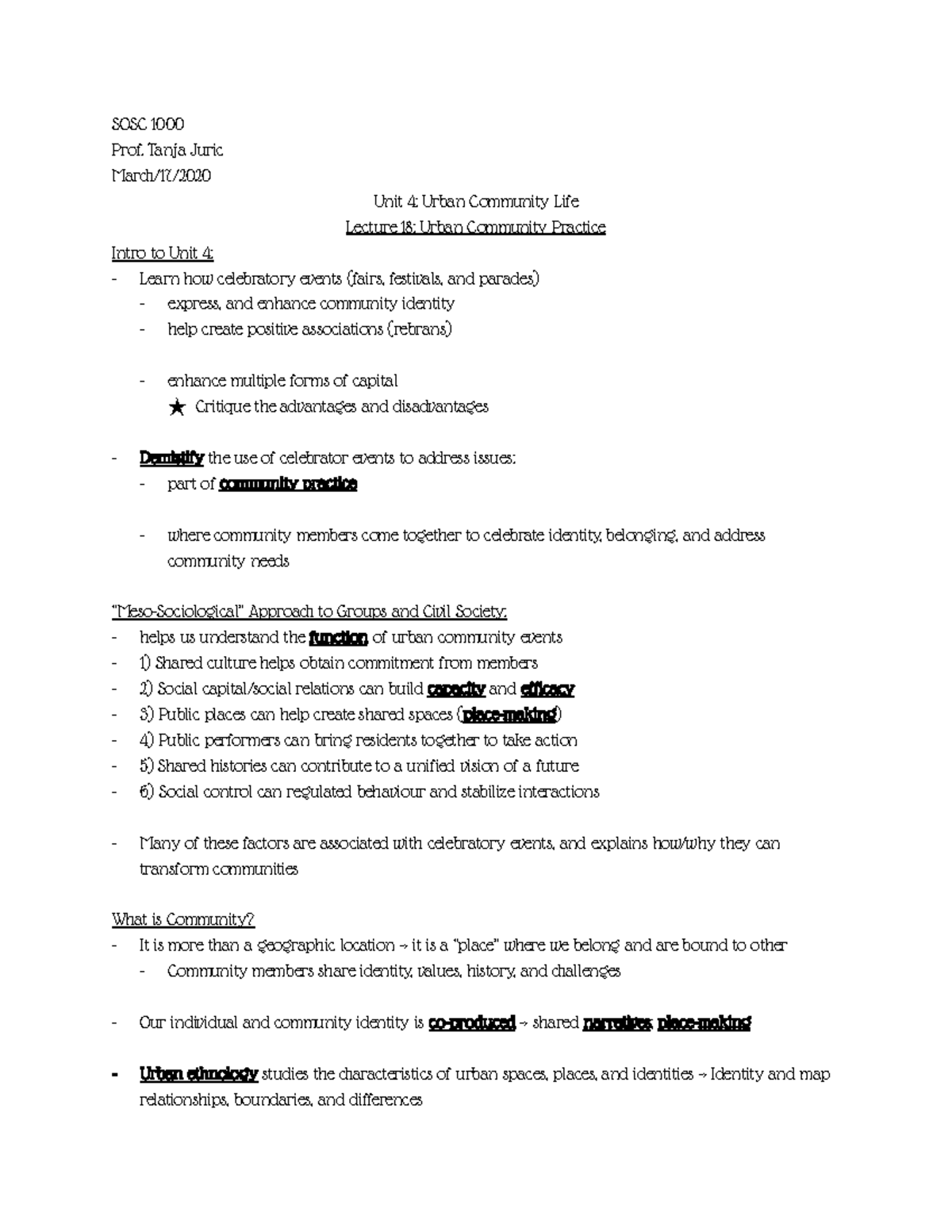 SOSC 1000 lecture 18 - Winter 2020 Professor Tanja Juric - SOSC 1000 Prof. Tanja Juric Mar/17 ...
