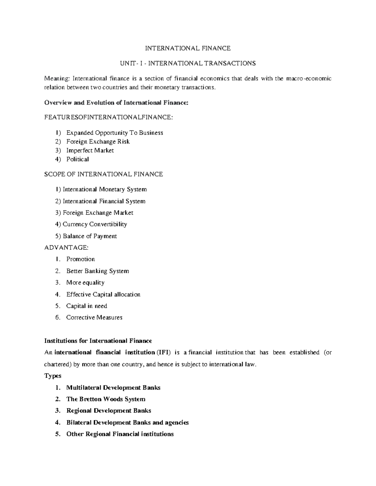 International Finance - Overview and Evolution of International Finance ...