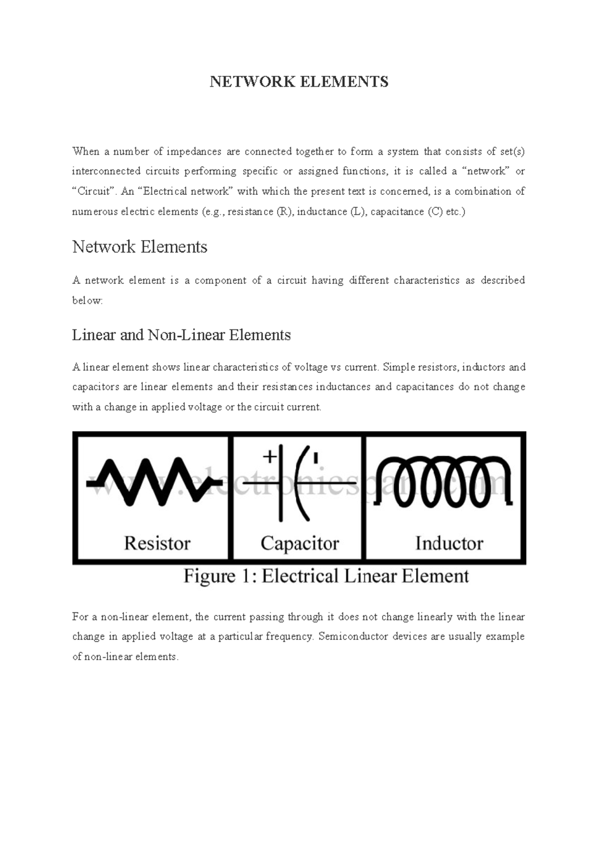 Network elements - NETWORK ELEMENTS When a number of impedances are ...