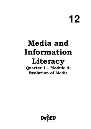 8 Q1 MIL - Module 8 Quarter 1 Media Information Literacy - 12 Media and ...