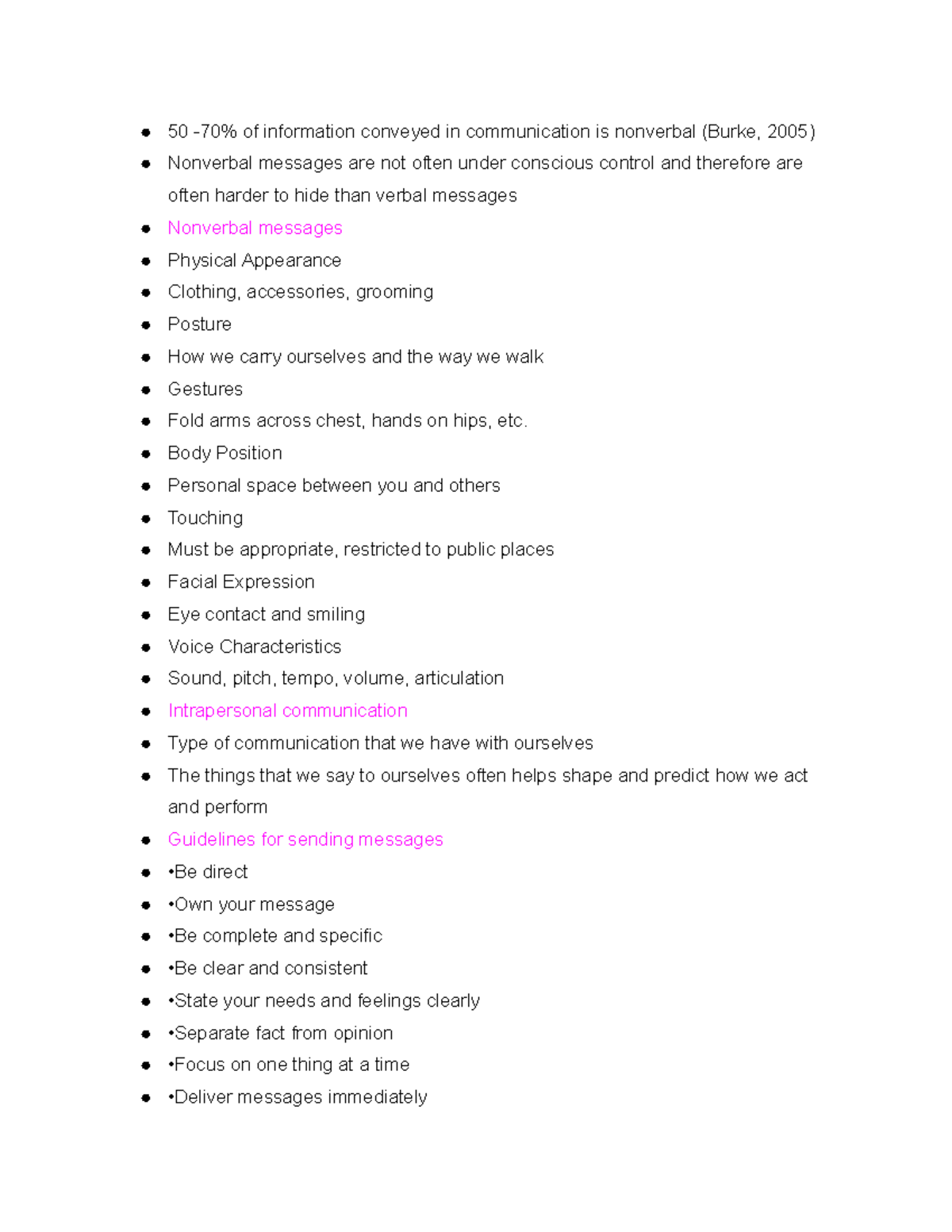 Untitled document - Communication notes - 50 -70% of information ...