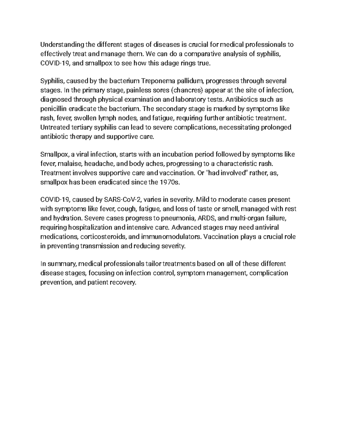 Step four Script - Understanding the different stages of diseases is ...