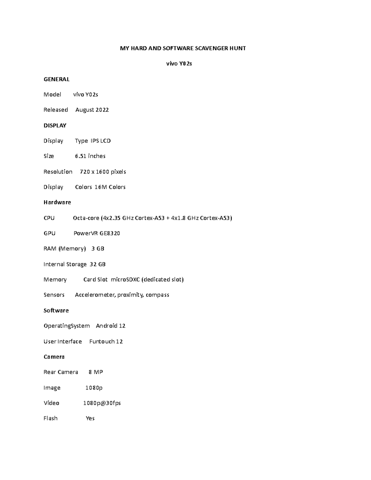 MY HARD AND Software Scavenger HUNT - MY HARD AND SOFTWARE SCAVENGER ...