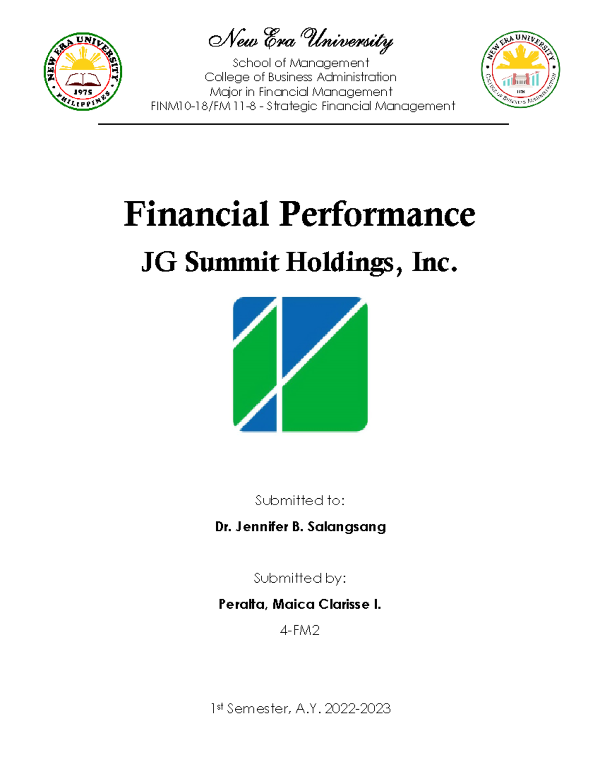 Individual Project (JGS) - School of Management College of Business ...
