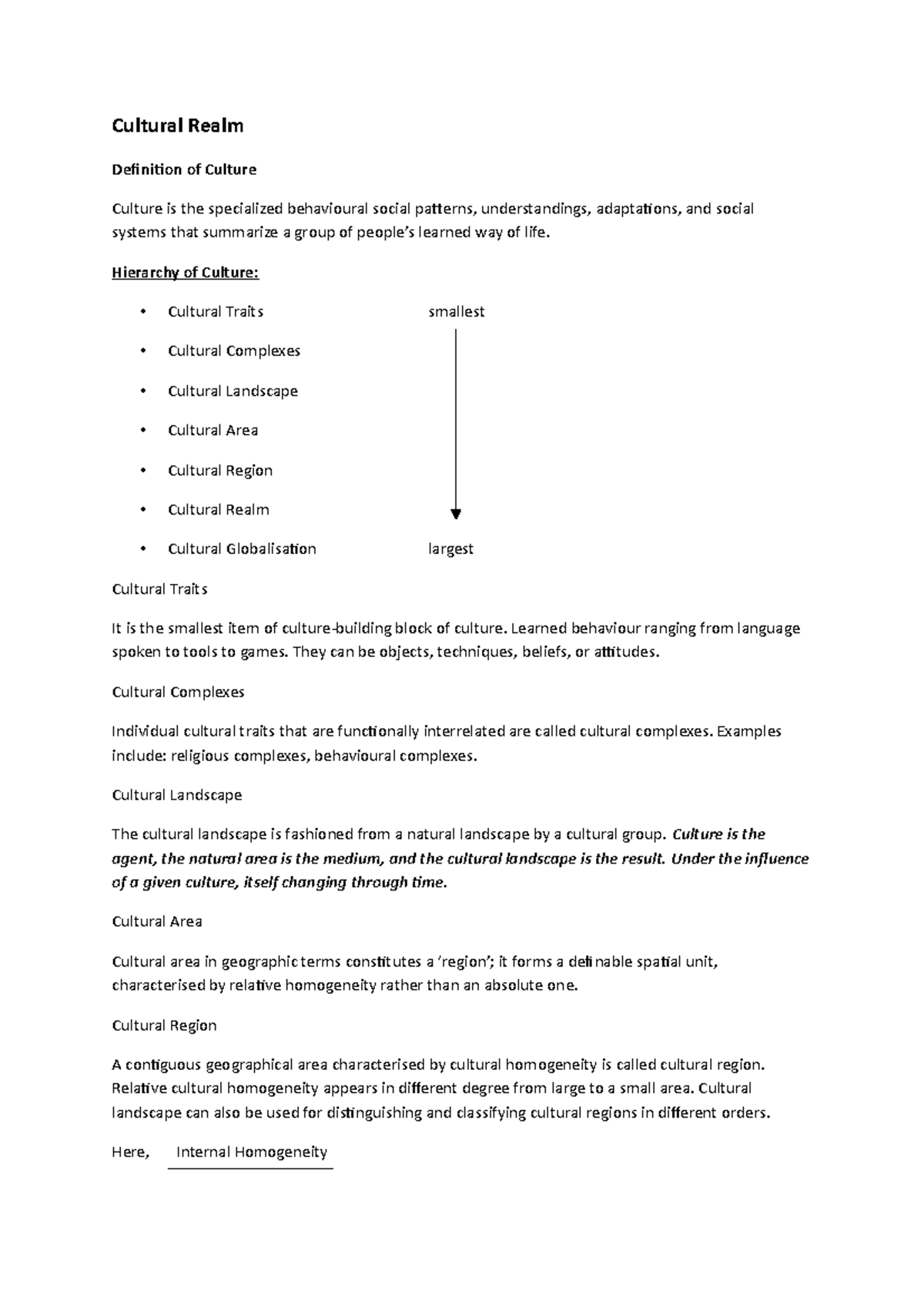 Cultural Realm - Cultural Realm Definition of Culture Culture is the ...