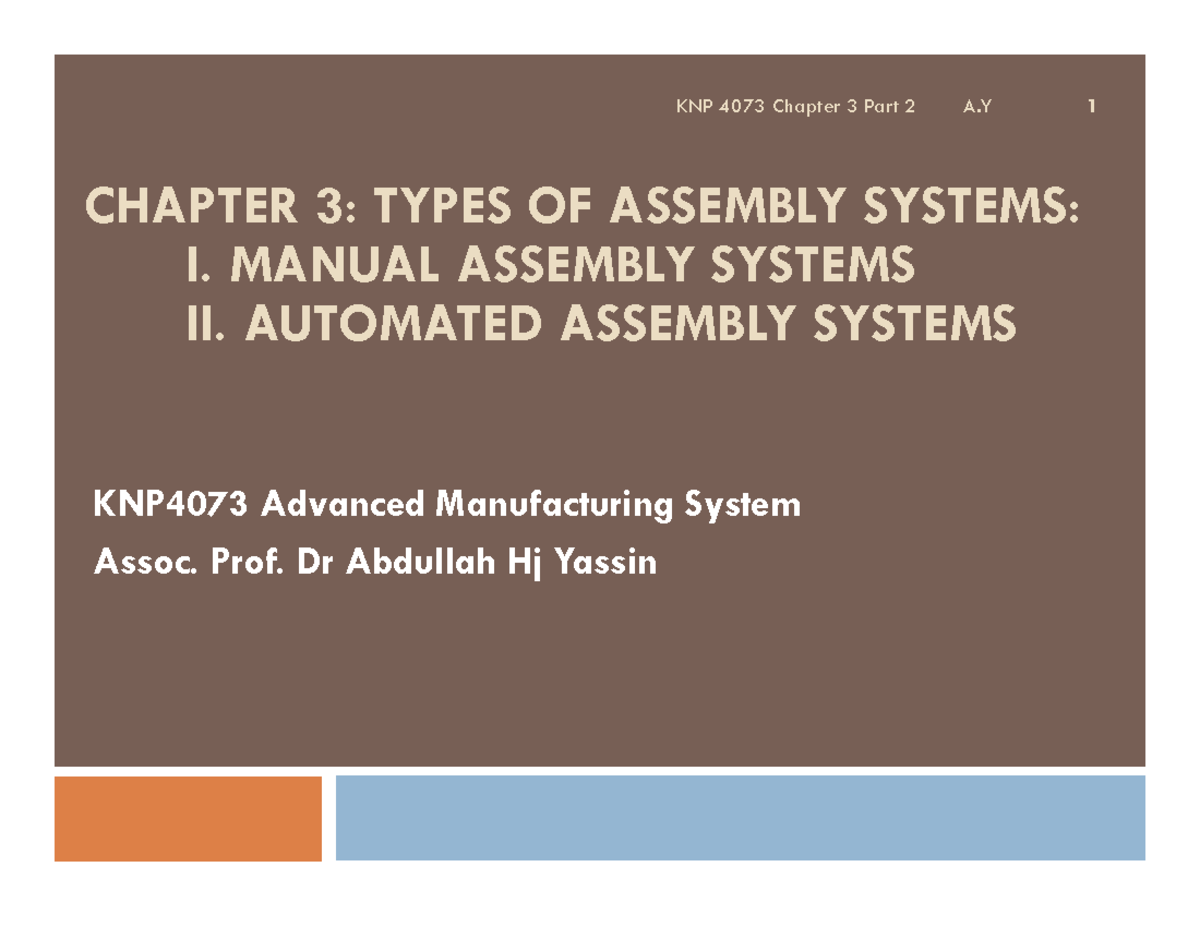 Chapter 3 Part 2 LN - Prof. Abdullah Yassin - CHAPTER 3: TYPES OF ...