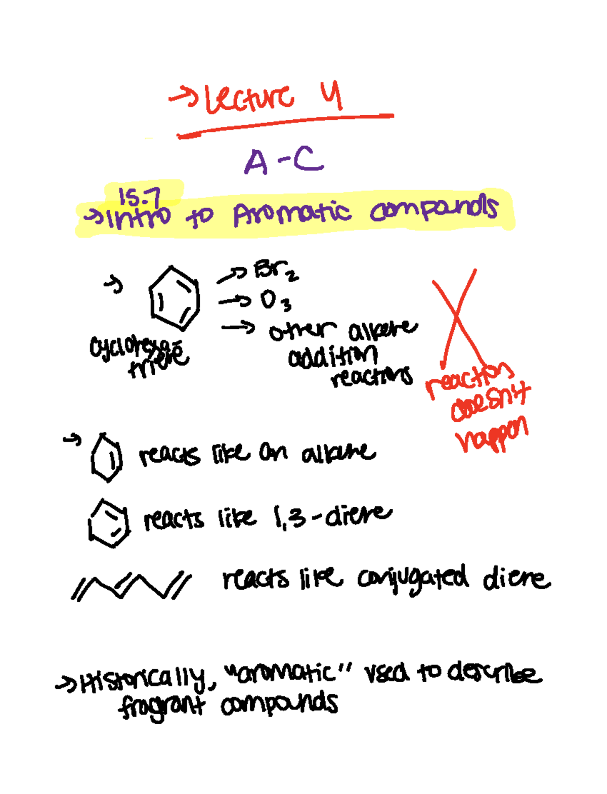 Lecture 4 Jan 25, 2023 - Aromatic Compounds - Lecture Y A C intro to ...