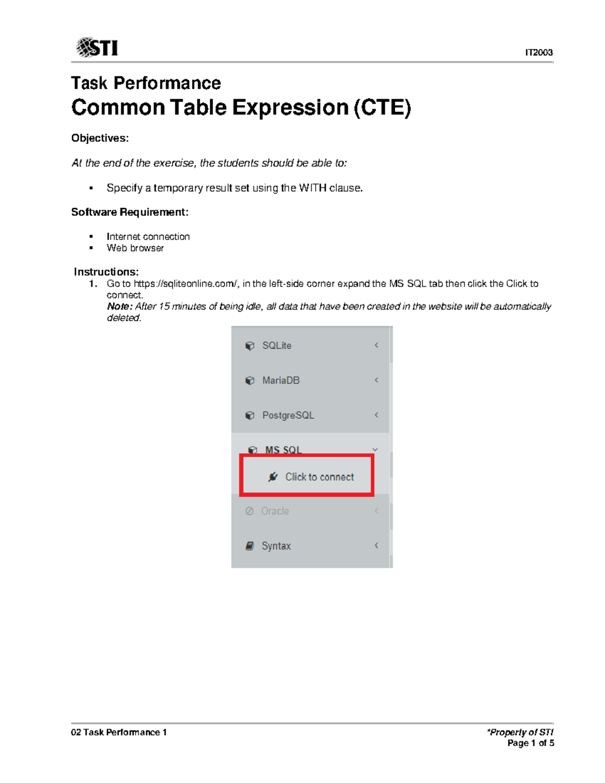 Benedicto 02 Task Performance 1 02 Task Performance 1 Property Of