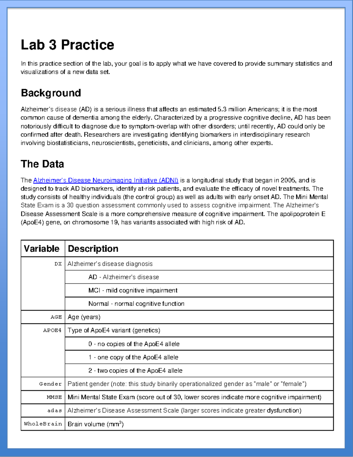 Lab 3 Practice-1 - QTM 100 - Lab 3 Practice In this practice section of ...