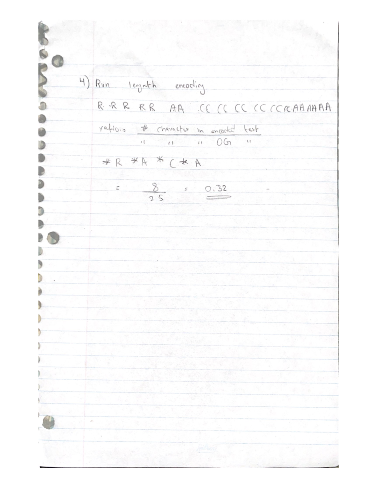 Itm207 assignment 2 - Binary, sign exp mantissa, etc - ITM207 - 4) Run lengath encoding R. .R R ...