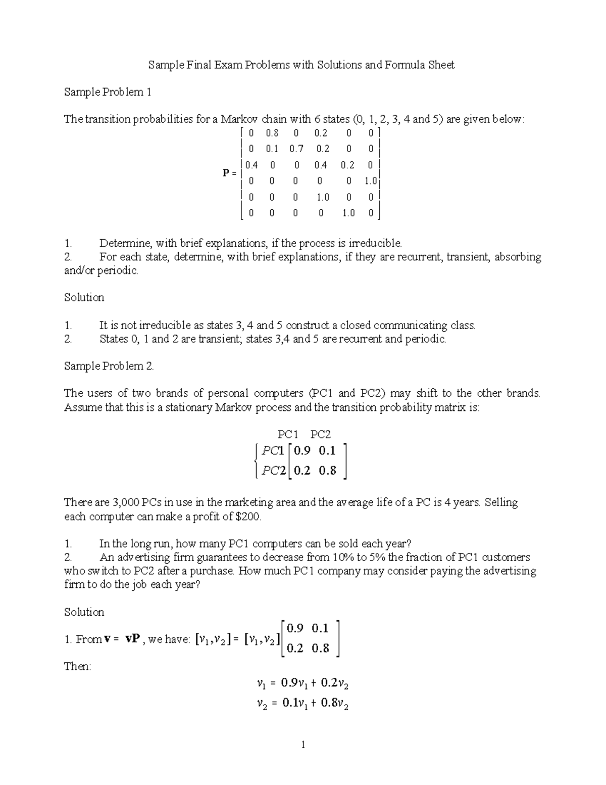 371 final example - Sample Final Exam Problems with Solutions and ...