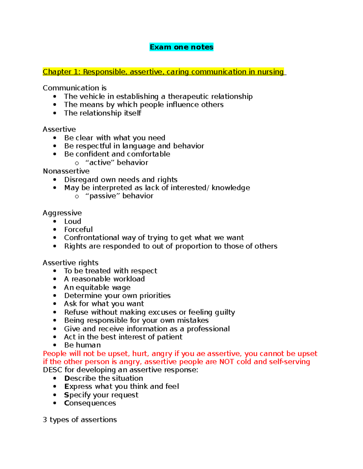 Exam ONE study guide - Lecture notes Lecture 1-5 - Exam one notes ...