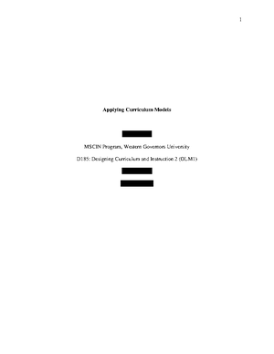 D186 Task 3 - D186 Task 3 (Revision) Ashton Blakemore Terrance Siler ...