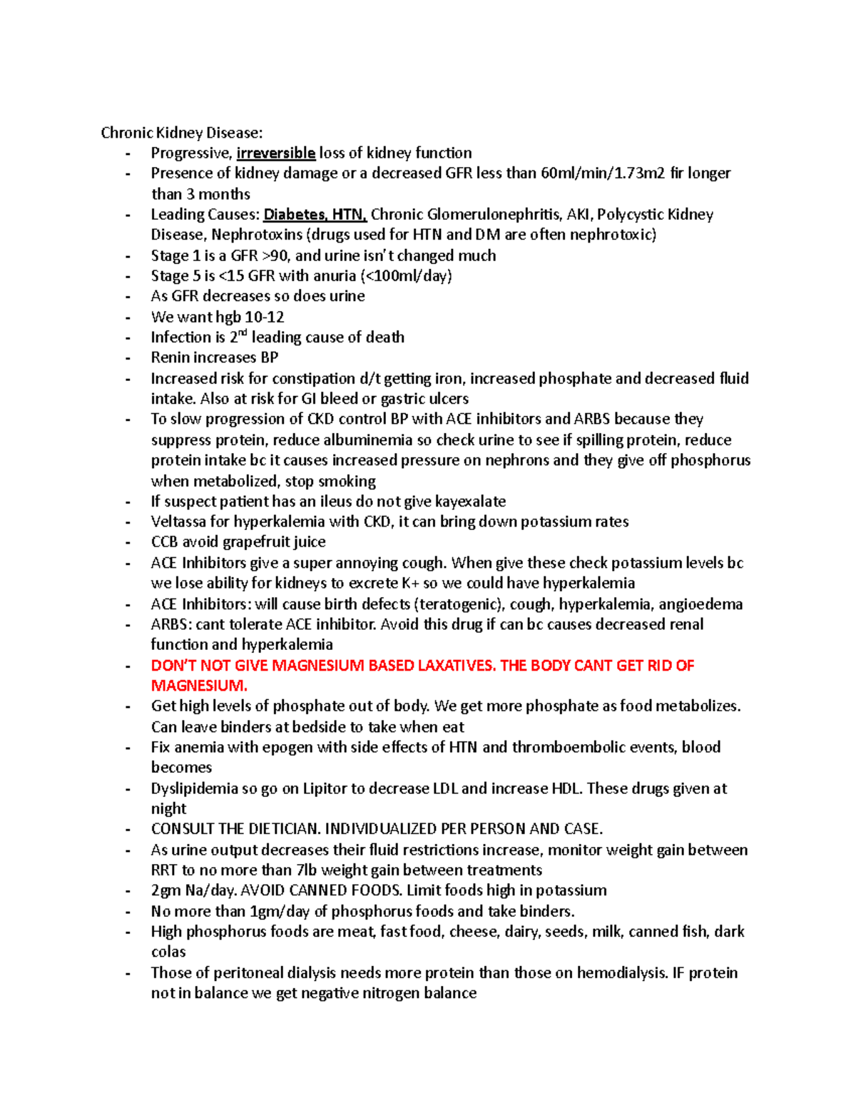 Chronic Kidney Disease care plan sheet - Chronic Kidney Disease ...