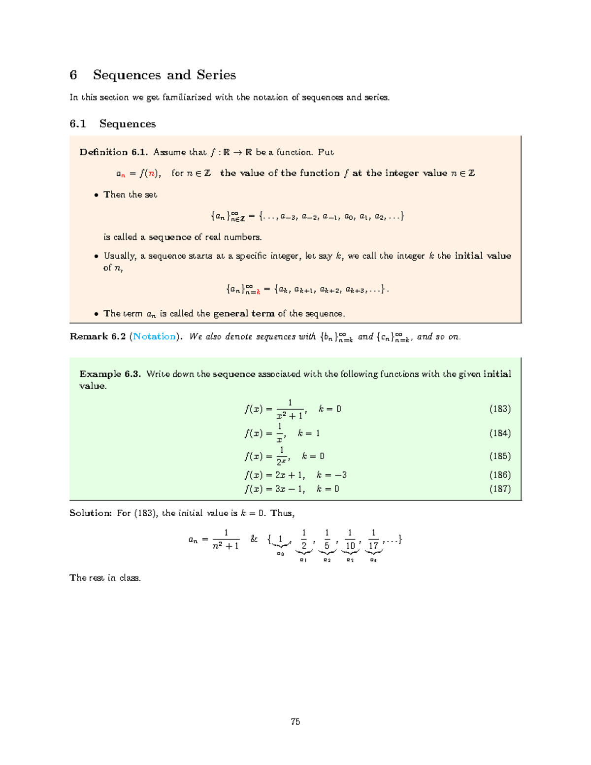 Lecture Notes - Nov. 20-2 - 6 Sequences and Series In this section we ...
