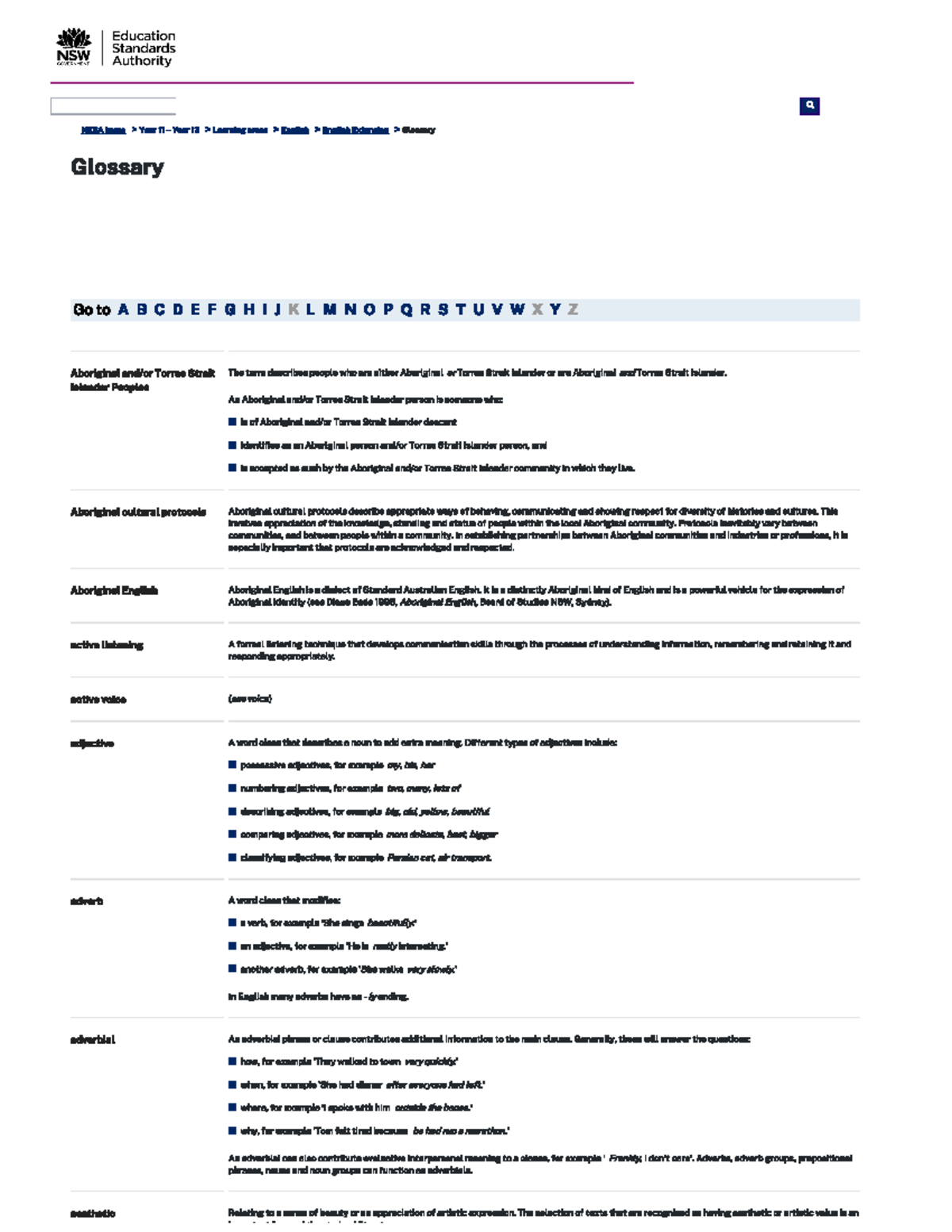 Eng ext glossary - Studocu