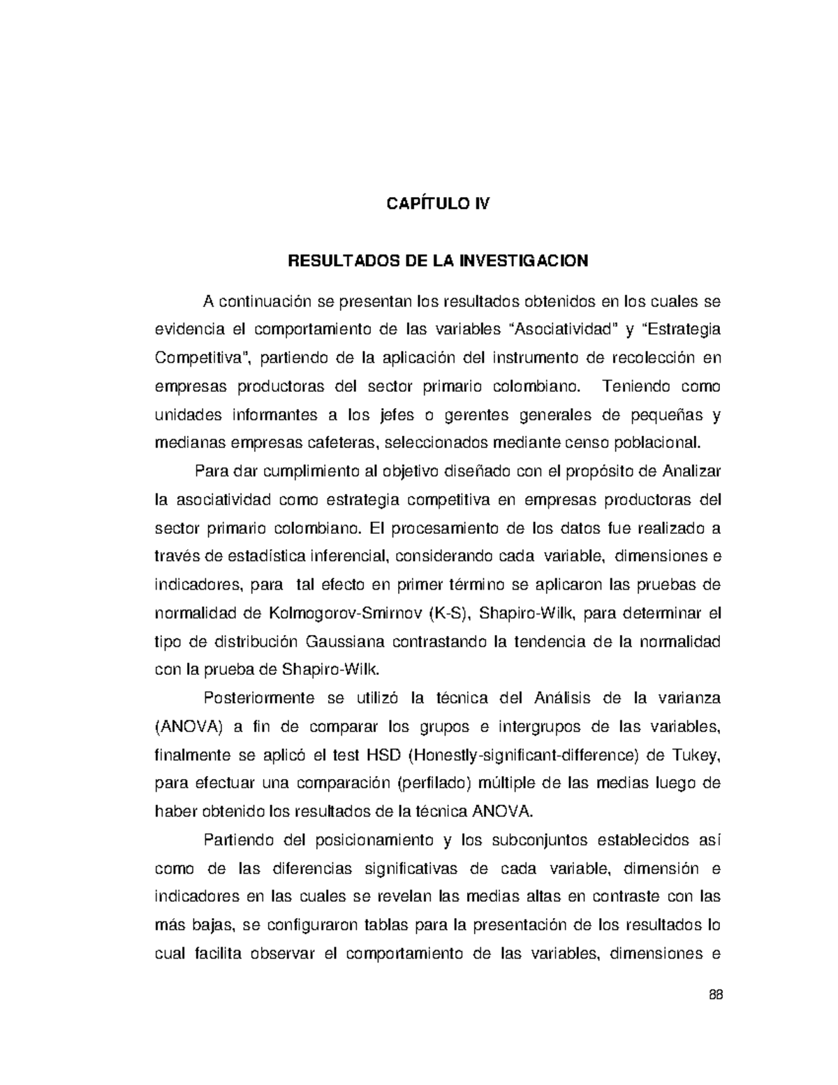 Prueba de Normalidad - asfasf - CAPÍTULO IV RESULTADOS DE LA ...