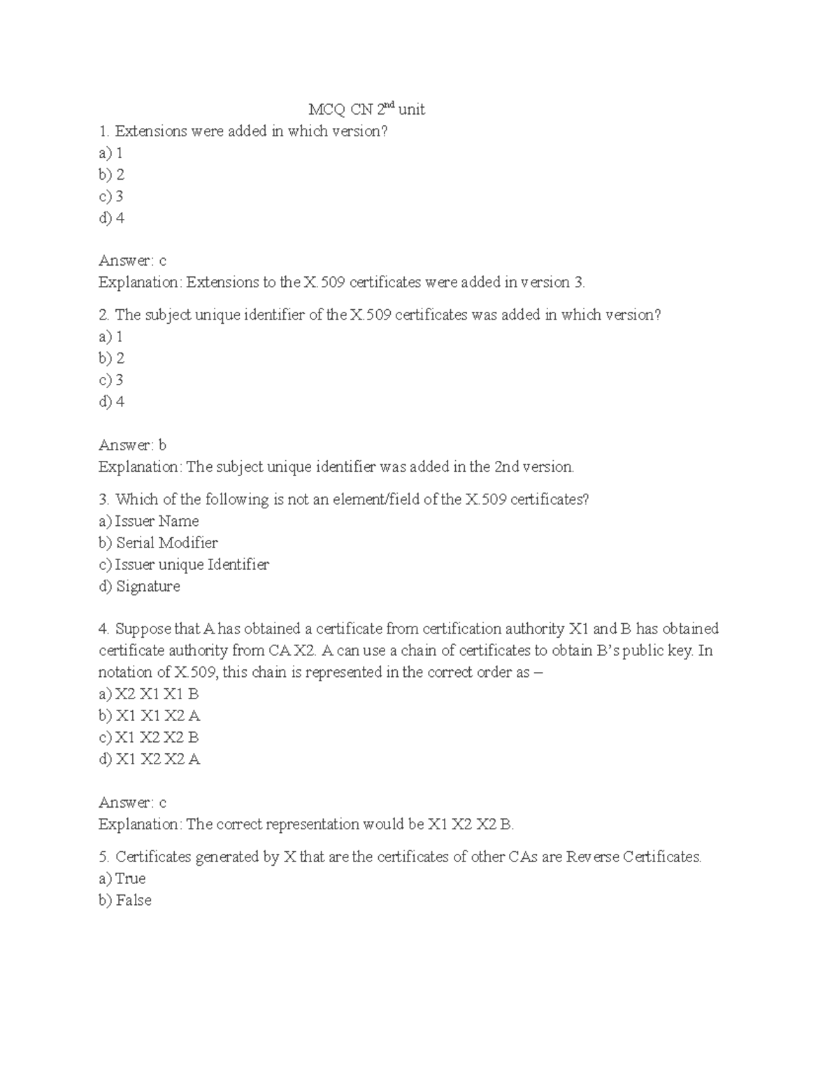 CN 2nd unit - this pdf is very usefull for students - MCQ CN 2nd unit ...