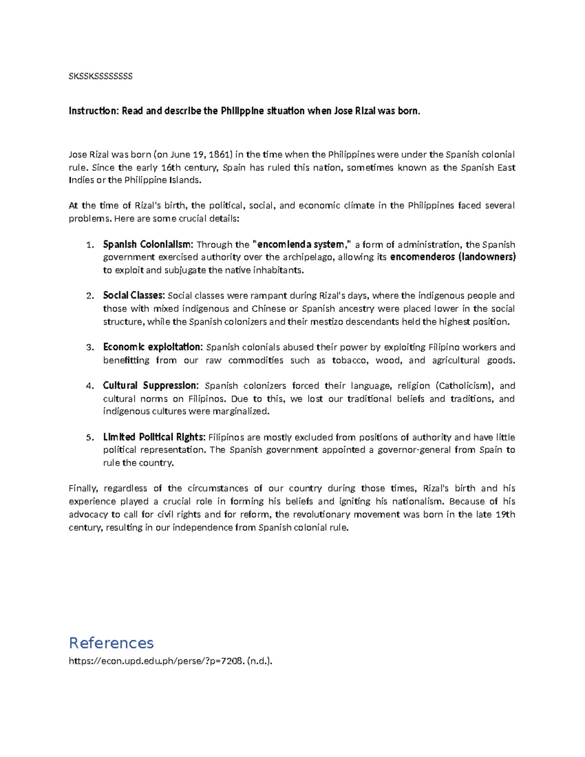 DOCU 5 - Summary work sheet - SKSSKSSSSSSSS Instruction: Read and ...