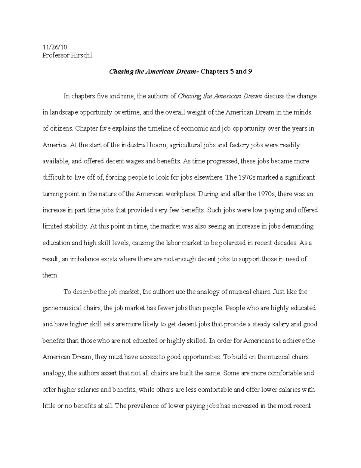 Chasing the Am. Dream 5+9 - Professor Hirschl Chasing the American ...