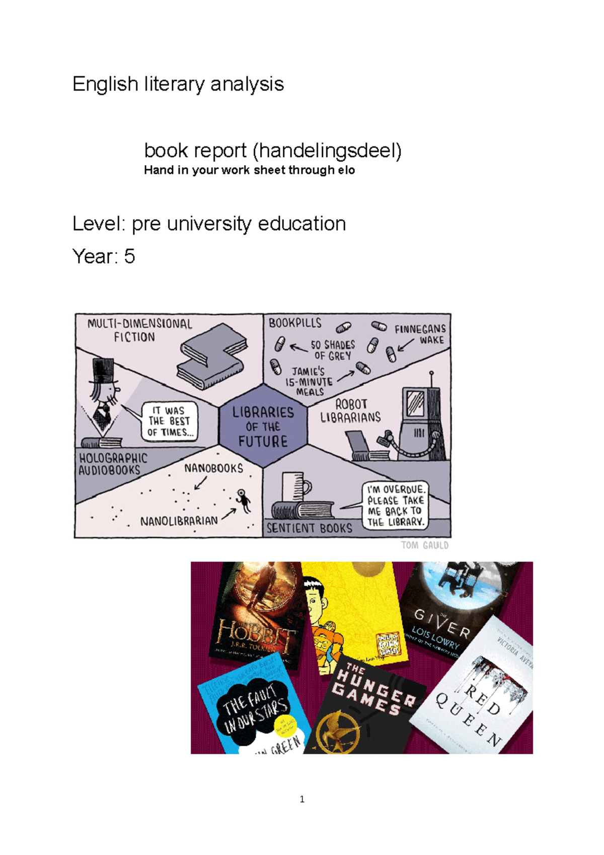 English book report material VWO 5 - English literary analysis book ...
