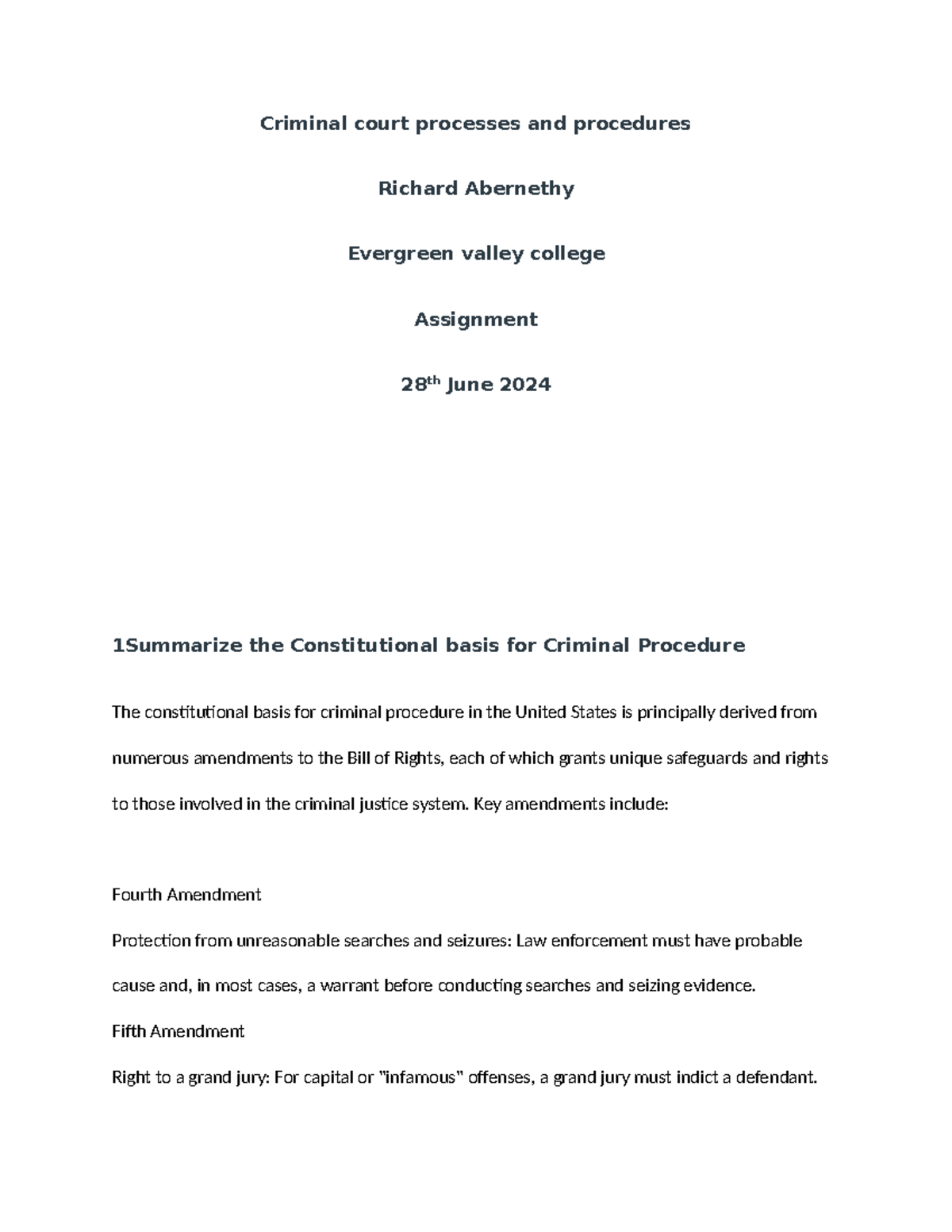 Criminal court processes and procedures - Key amendments include ...