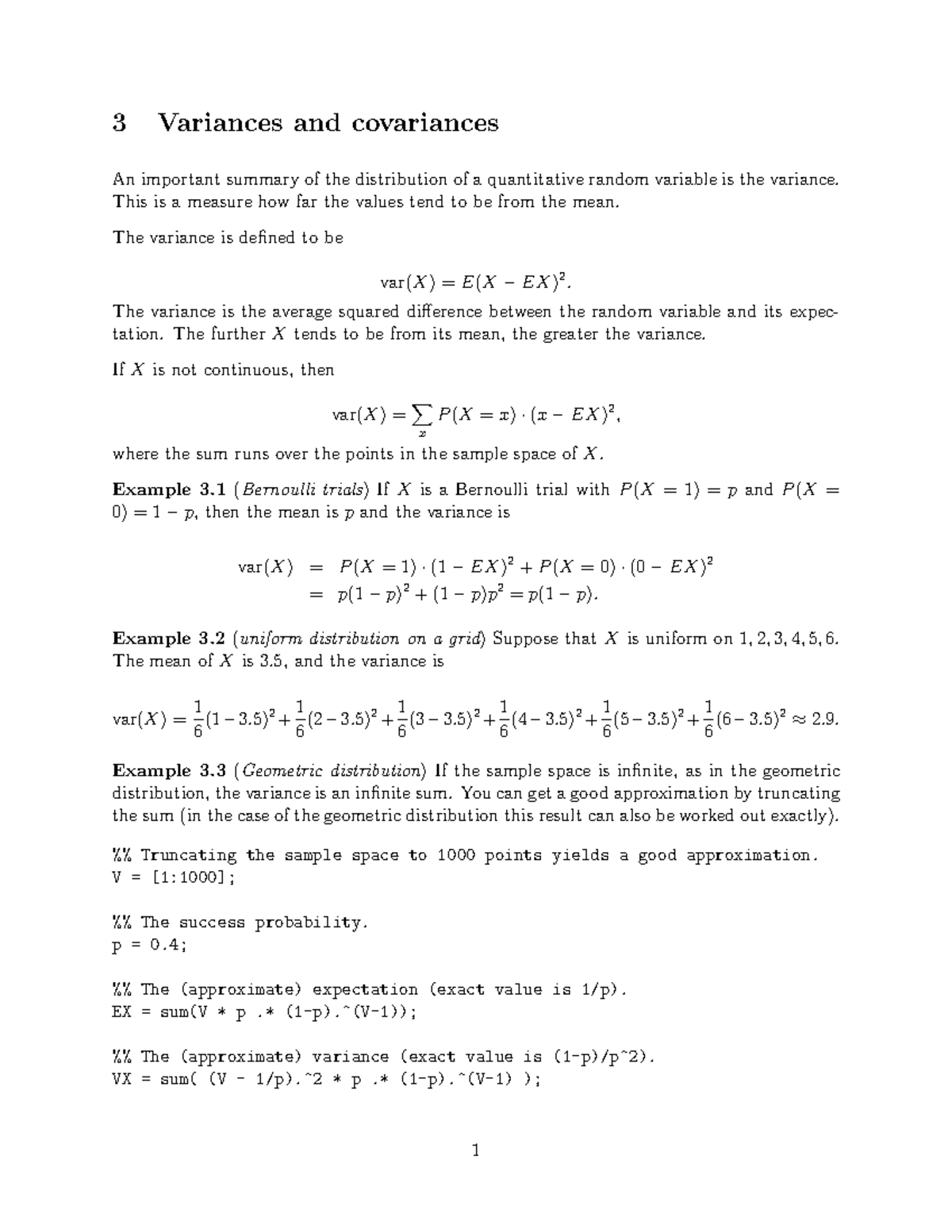 Variance - statistics - 3 Variances and covariances An important ...