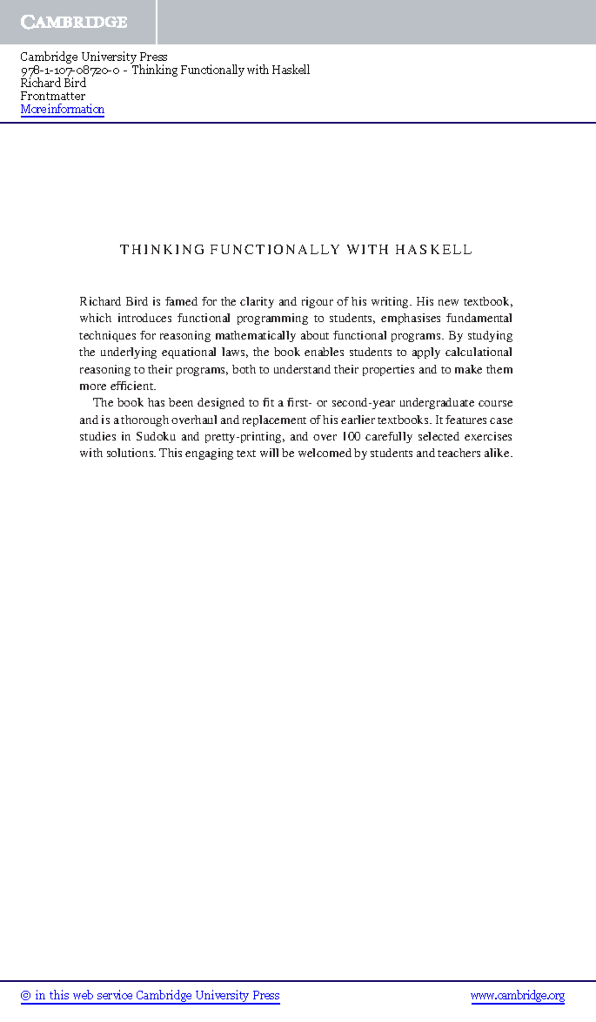 Thinking functionally with Haskell - T H I N K I N G F U N C T I O NA L LY W I T H H A S K E L L ...