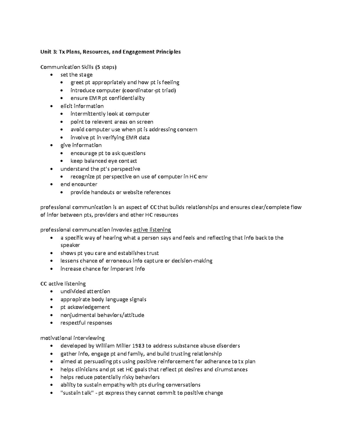 Unit 3 - unit 3 lecture notes - Unit 3: Tx Plans, Resources, and ...