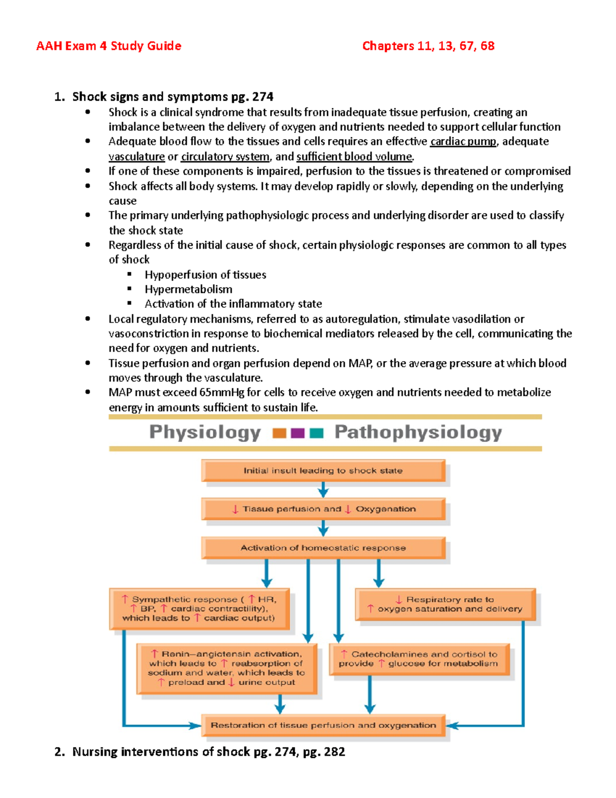 AAH Study Guide Test 4 - AAH Exam 4 Study Guide Chapters 11, 13, 67, 68 ...