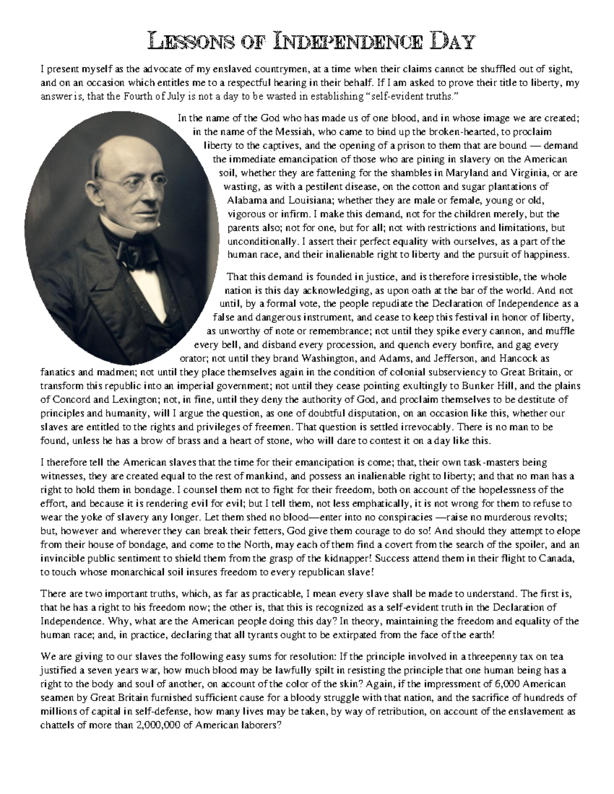 Landon Davis - William Lloyd Garrison Primary Source Analysis - Lessons ...