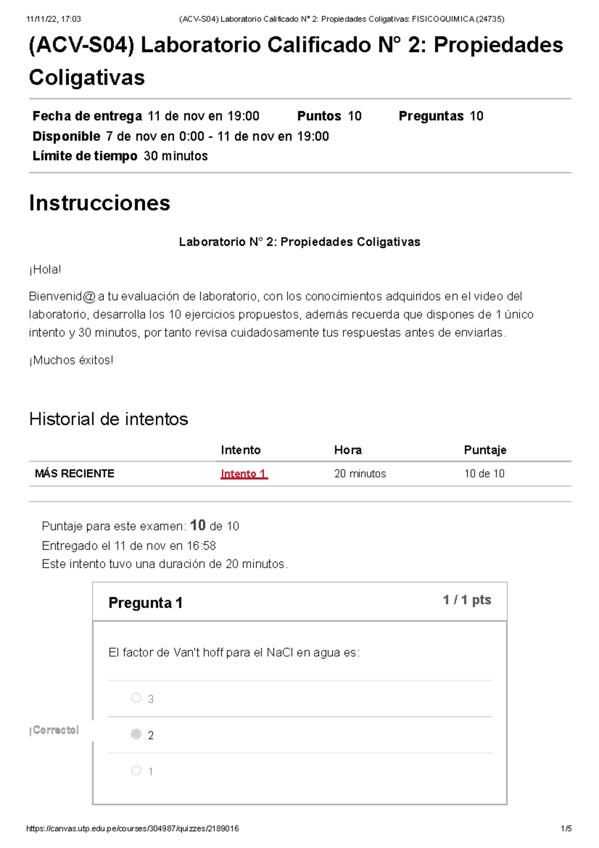 (ACV-S04) Laboratorio Calificado N° 2 Propiedades Coligativas ...