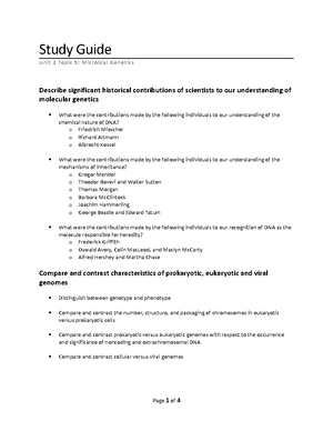 Microbiology Topic 5 Microbial Genetics - TOPIC 5: MICROBIAL GENETICS ...