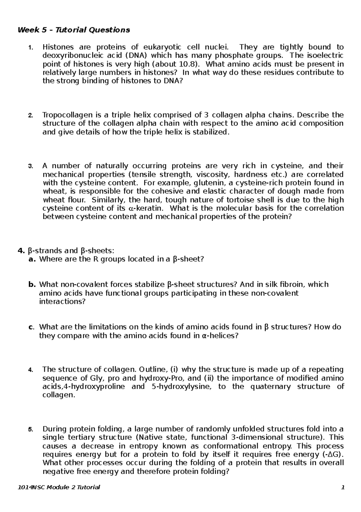 1014NSC Week 5 - Tutorial Questions without answers - Week 5 - Tutorial ...