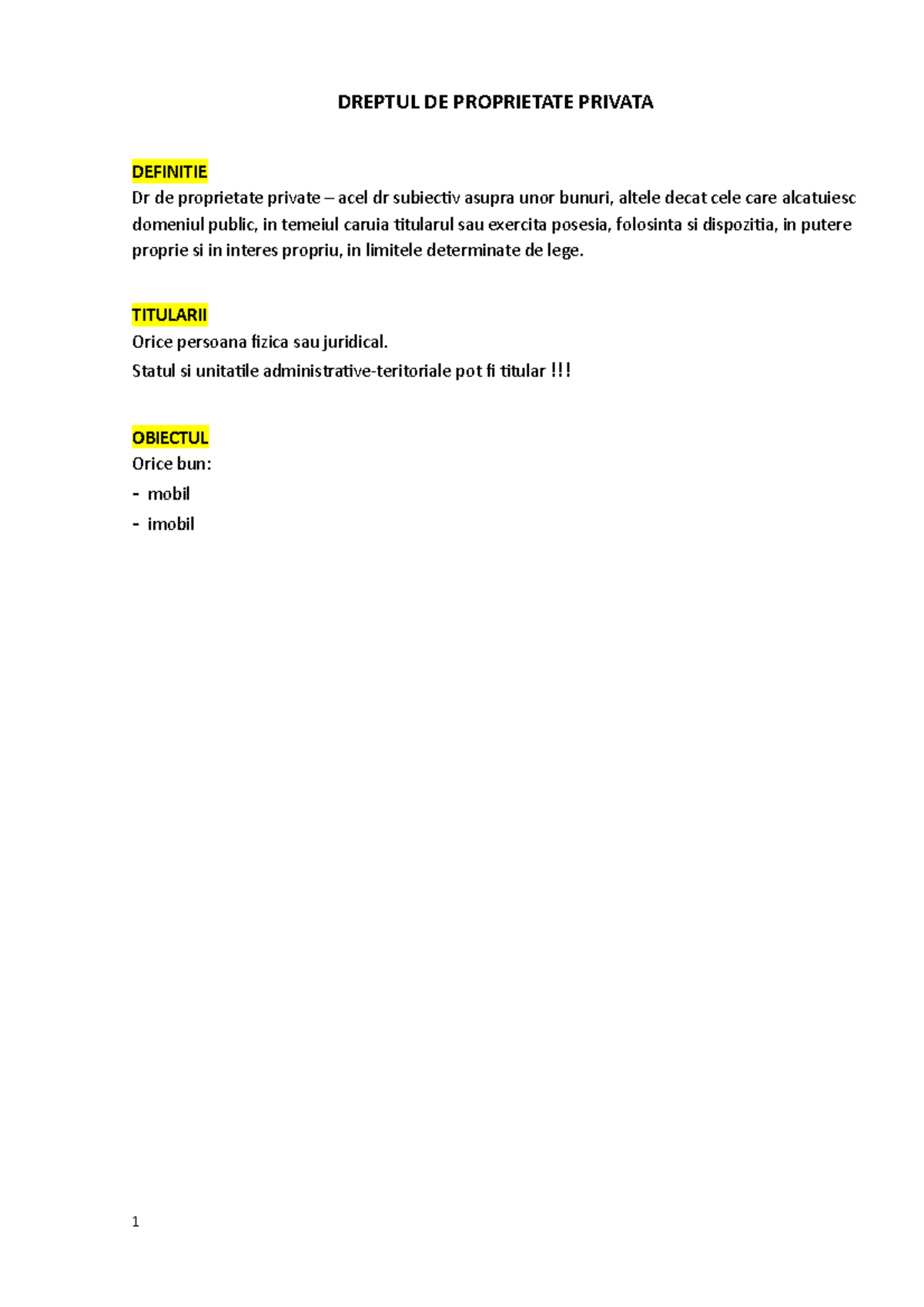 Dr de prop privata - Note de curs 3-4 - DREPTUL DE PROPRIETATE PRIVATA ...