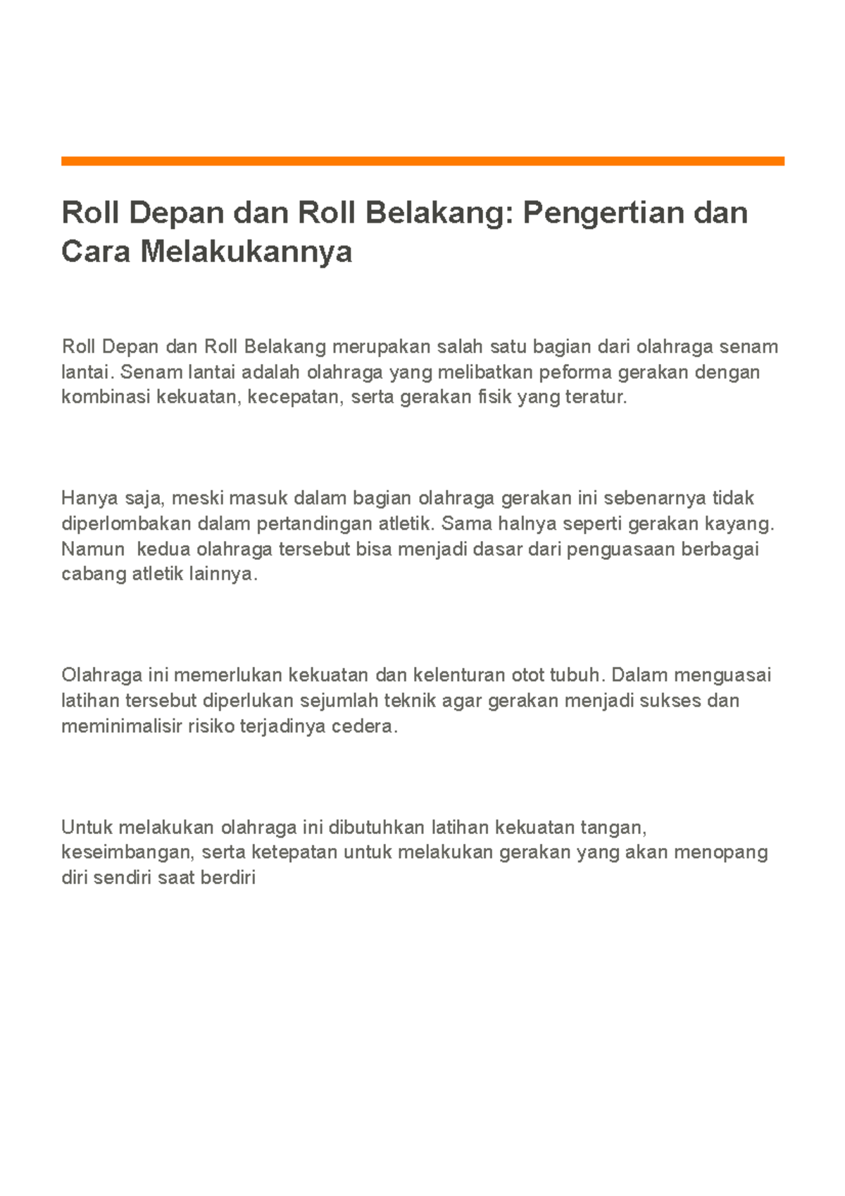 Dokumen - Bababba - Roll Depan dan Roll Belakang: Pengertian dan Cara ...