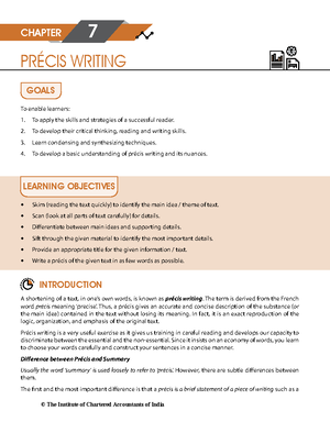 Precis writing Exercise - Précis Exercise Precis writing is another ...