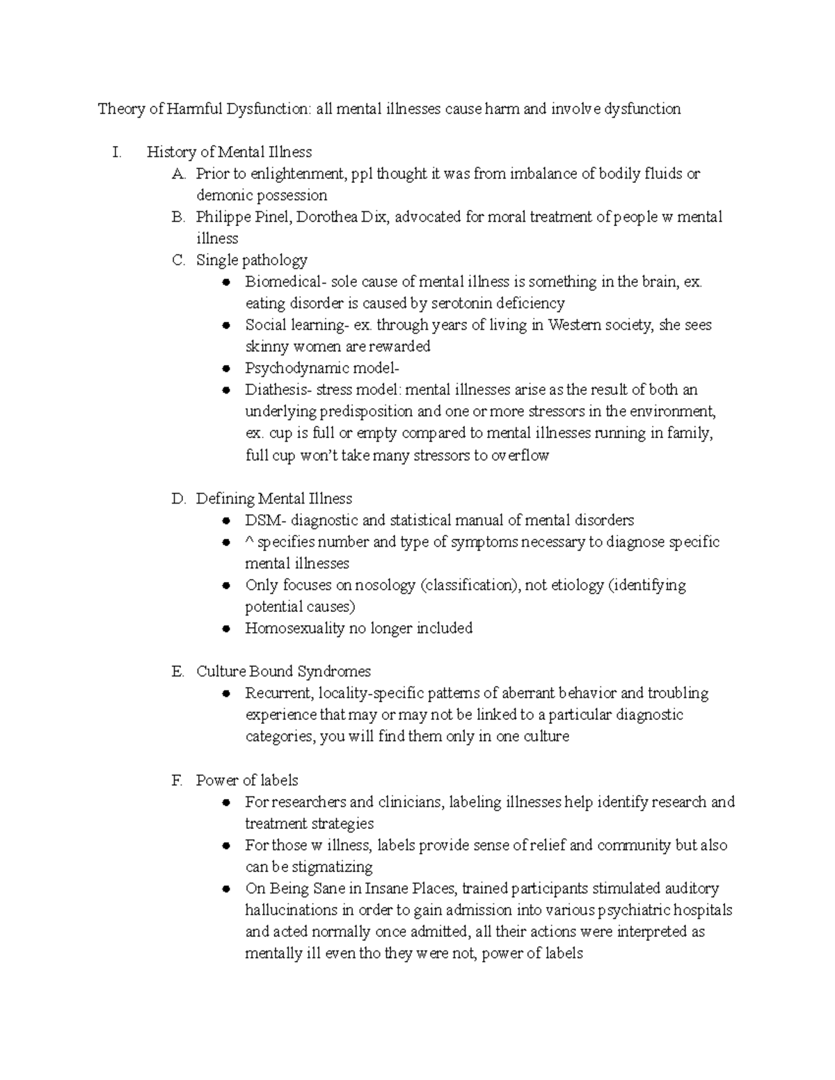 9. Understanding Mental Illness - Theory of Harmful Dysfunction: all ...
