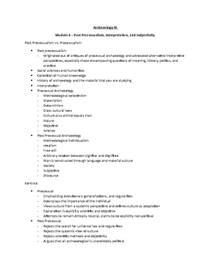Mod 5 - Processualism and Laws of Human Behaviour - Archaeology III ...