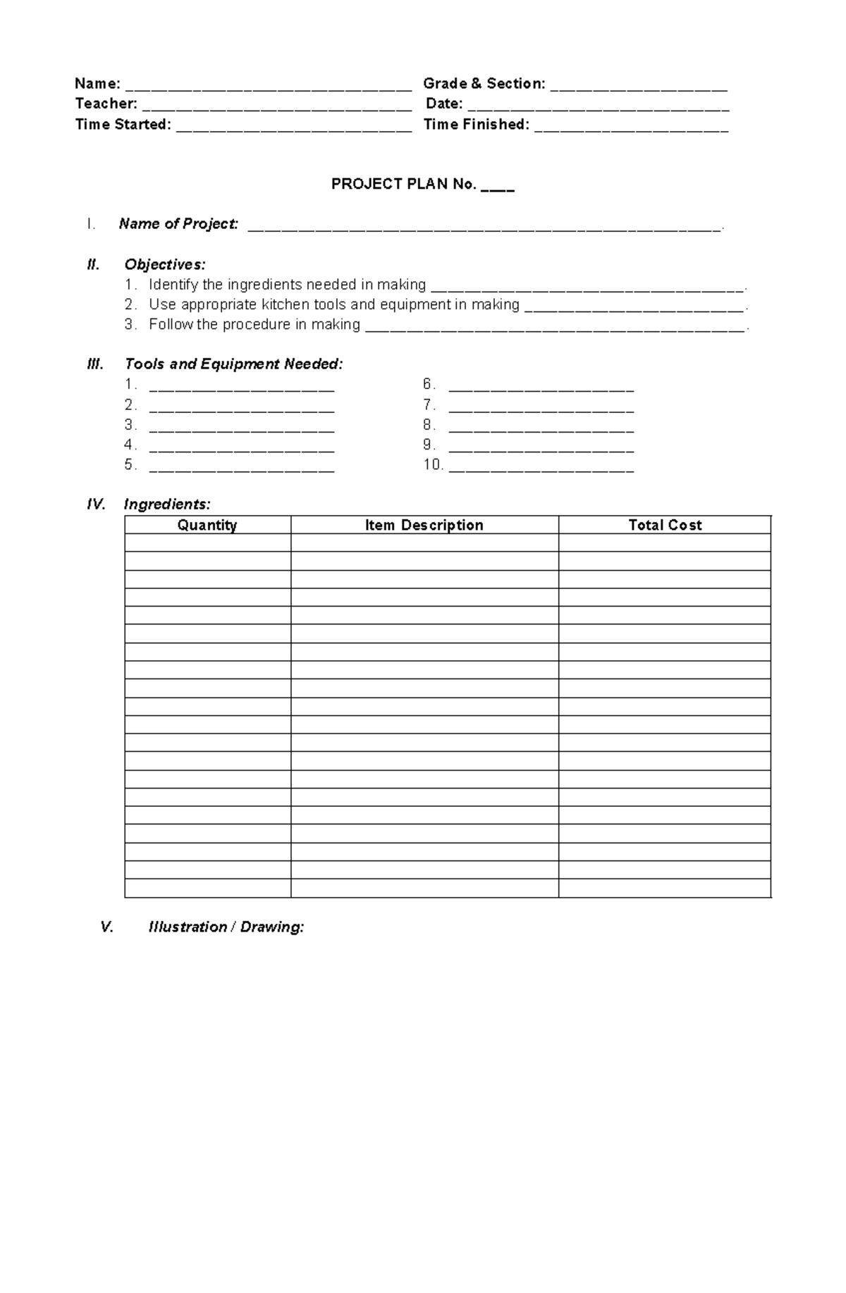 G9-project-plan-and-rubrics- Template - Name ...