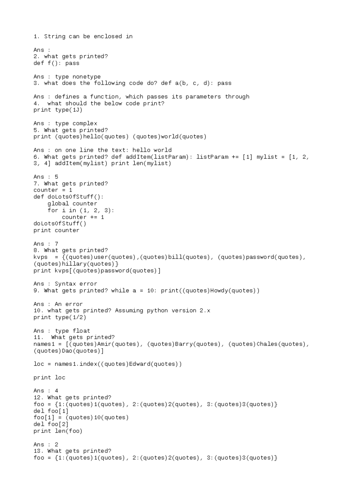 40 Python Problem Work Sheet String Can Be Enclosed In Ans 2 40-python-problem-work-sheet-string-can-be-enclosed-in-ans-2