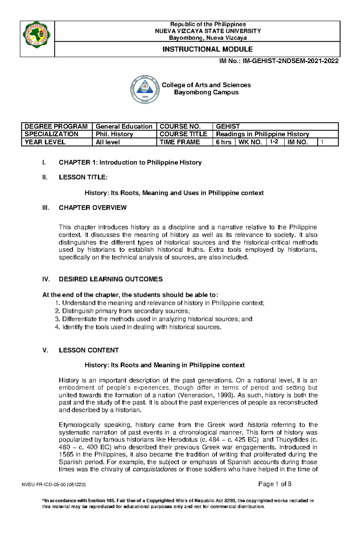 Module-1 - All rights reserved - NUEVA VIZCAYA STATE UNIVERSITY ...