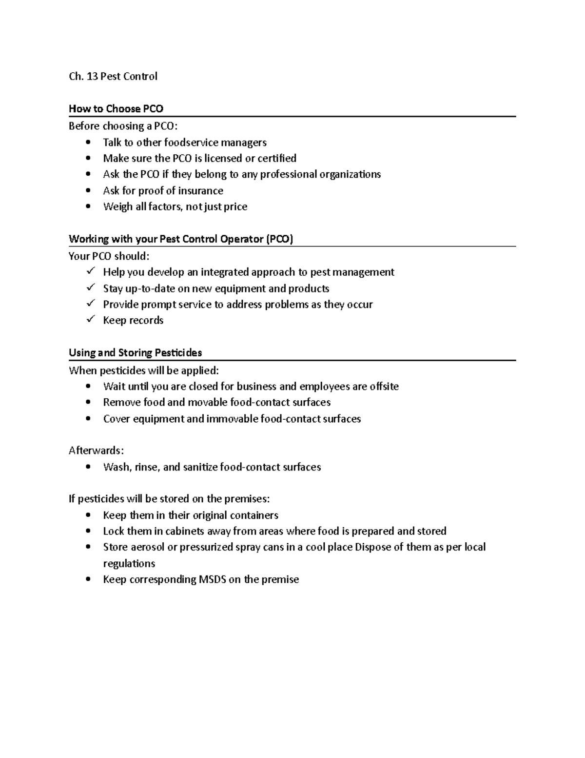 Ch. 13 lecture 3 - ThompsonTTU - Ch. 13 Pest Control How to Choose PCO ...