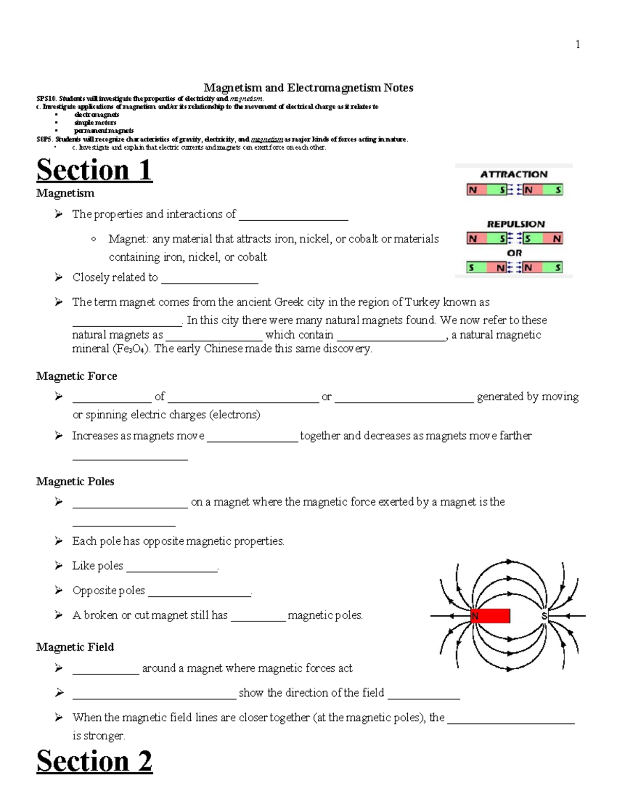 Copy of 001 Magnetism and Electromagnetism Slotted Notes-Honors New ...
