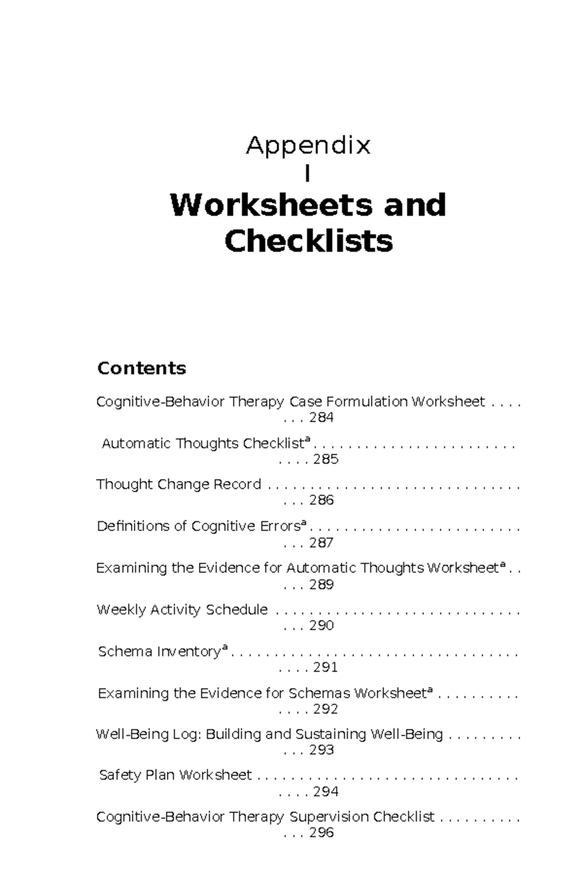 APAP 37018 Appendices-Learning-CBT-2 Wright - Appendix I Worksheets and ...